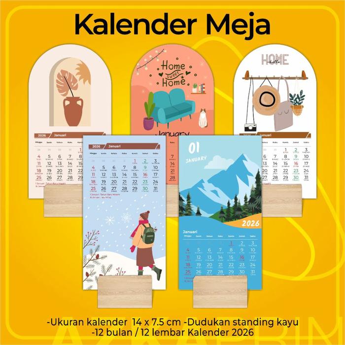 Jual Kalender stand meja mini aesthetic 2026 - desk calendar - KSDT1 ...