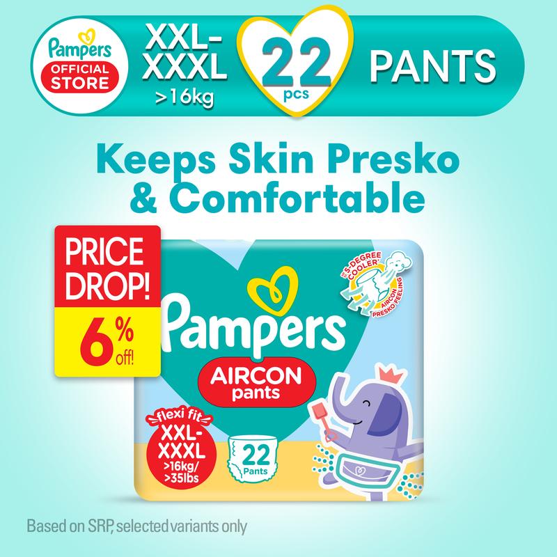 Pampers Aircon Pants Diapers XXL 22s x 1 pack (22 pcs) - TikTok Shop ...