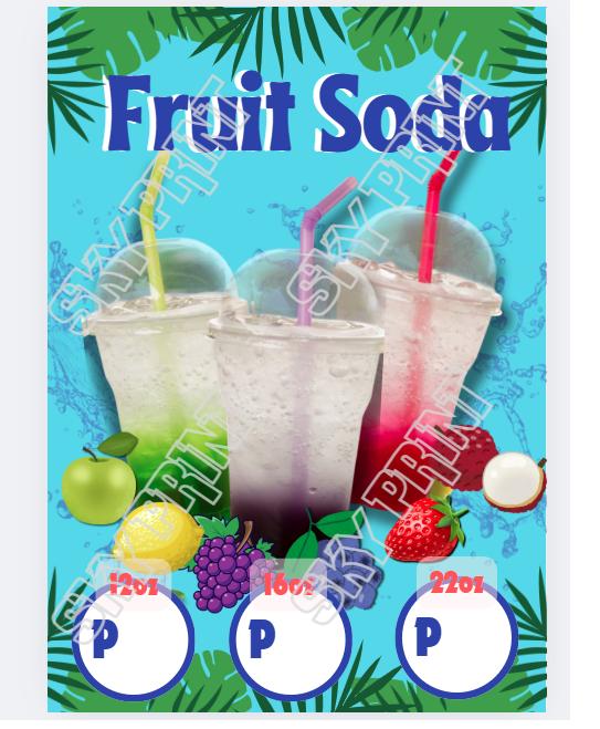Fruity Soda Drinks Store Sign Laminated Signage - TikTok Shop Philippines
