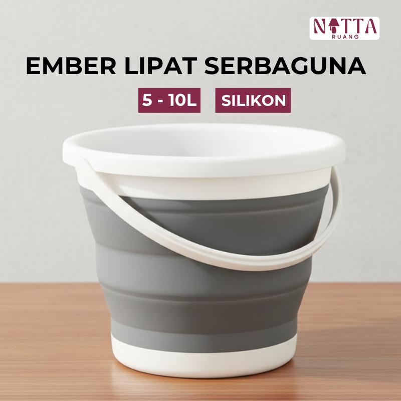 Ember Lipat Portable 10 Liter Silikon Baskom Lipat Serbaguna Ember ...