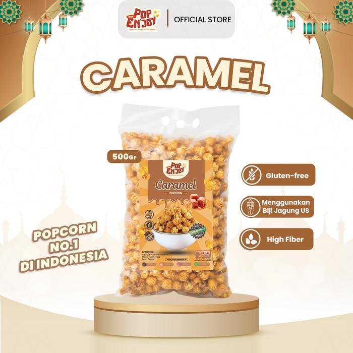 Promo PopENjoy - [Baru] POPCORN CARAMEL 500gr | Makanan Manis Crispy ...