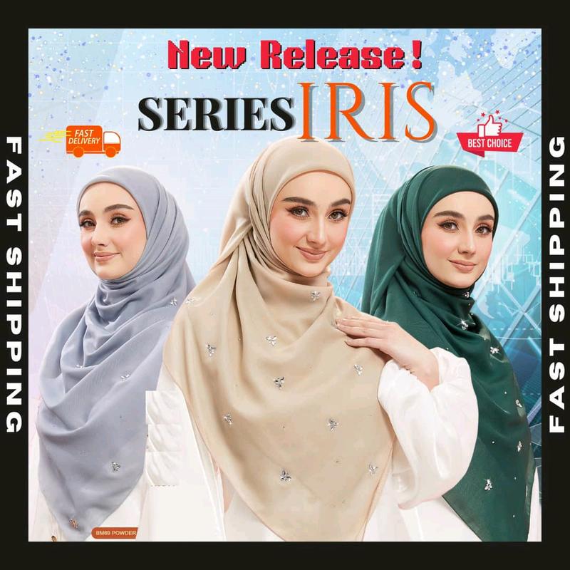 MINAZ IRIS SERIES PLAIN STONE MINAZ HIJAB BIDANG 55 Cotton - TikTok ...