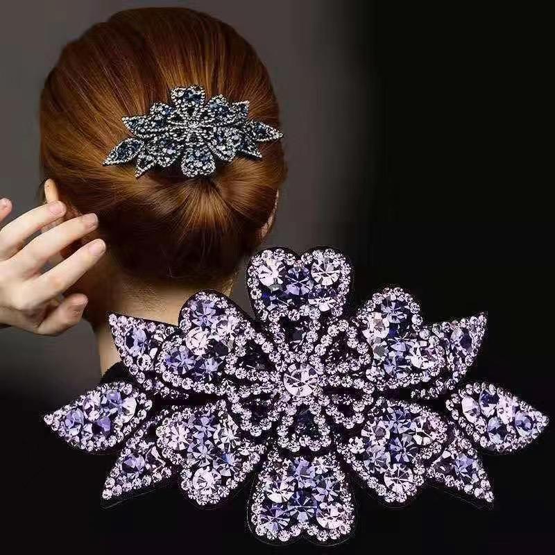 Jepit rambut bunga berkilauan retro untuk wanita, klip rambu - TikTok ...