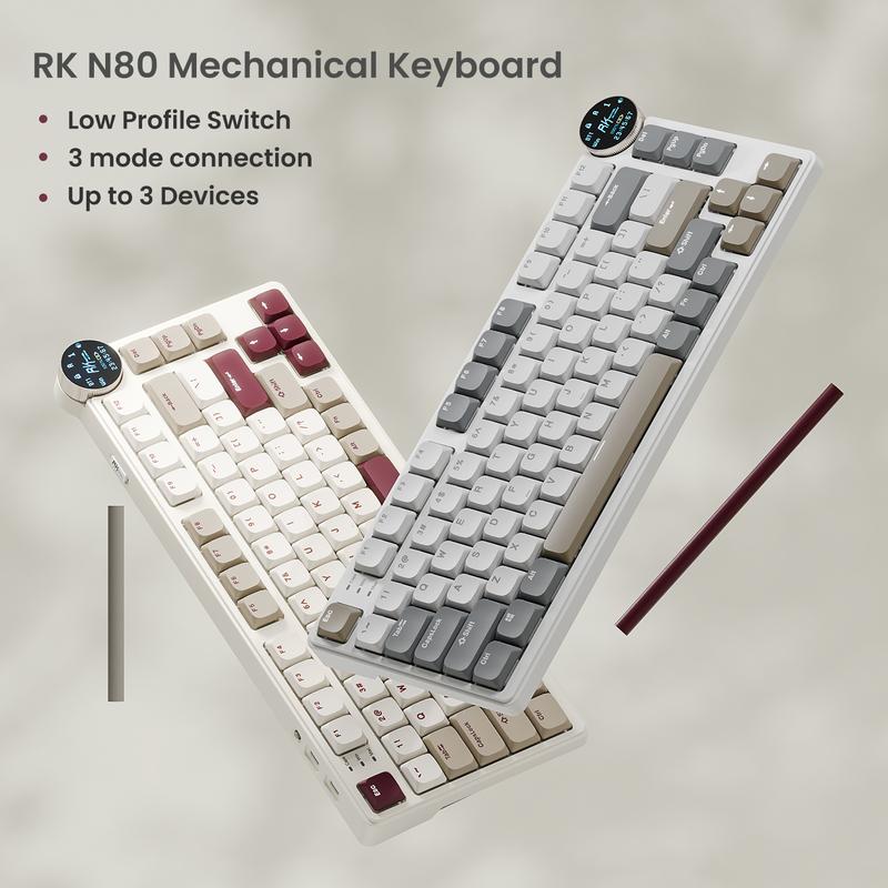 ROYAL KLUDGE RK N80 Mechanical keyboard Three Mode Hot swappable ...