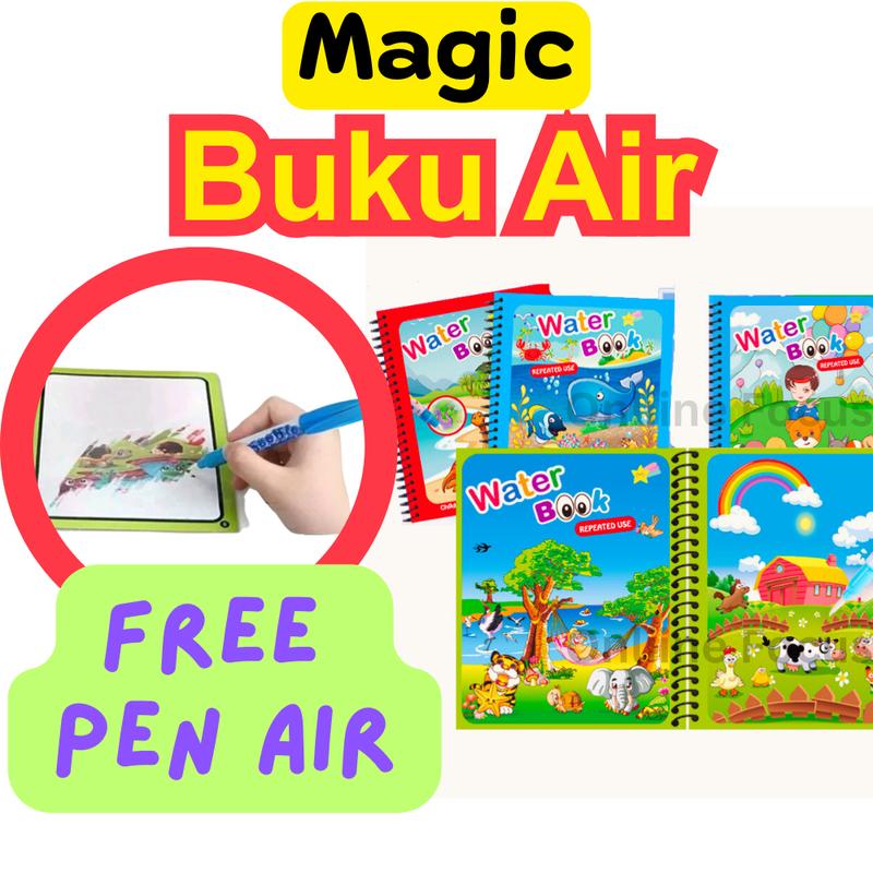 Kids Magic Water drawing Reusable Book | Buku Lukisan Air Ajaib ...