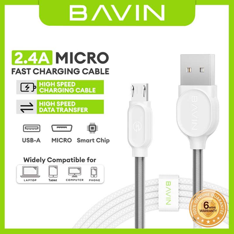 BAVIN CB121 2.4A Fast Charging USB 1.2M Cable Durable Cord w/ - TikTok ...