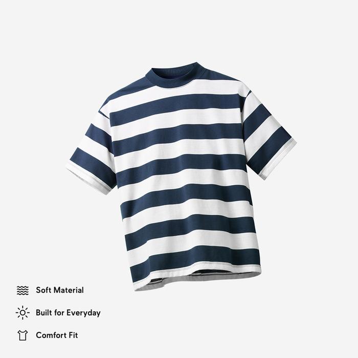 Promo TENUE Kaos Stripes - Everyday Stripes Tees - White Navy - S ...