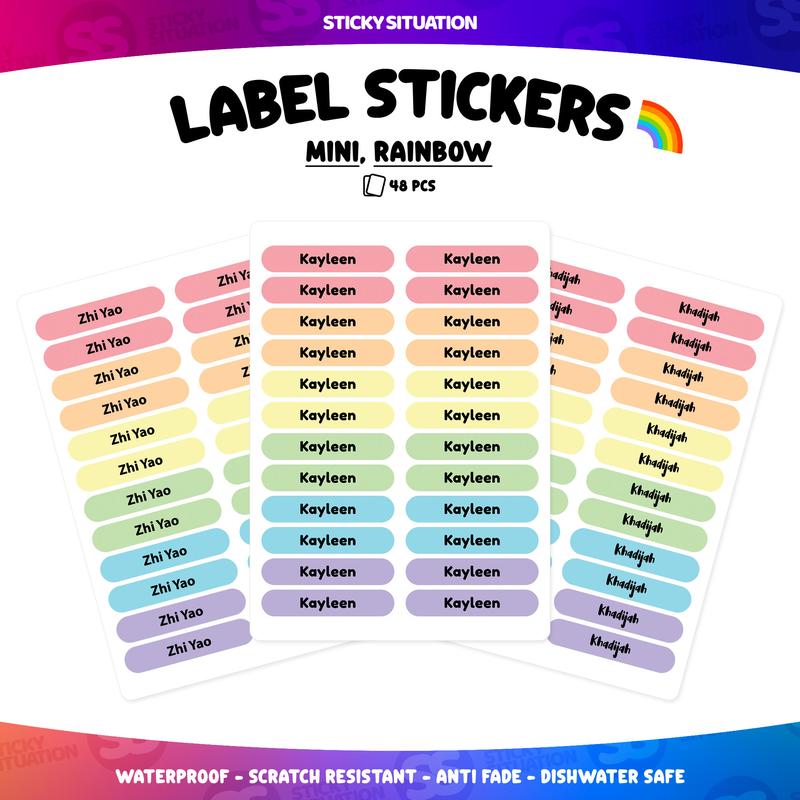 SG | Personalized Name Label Stickers Rainbow Colors (Mini) - TikTok ...