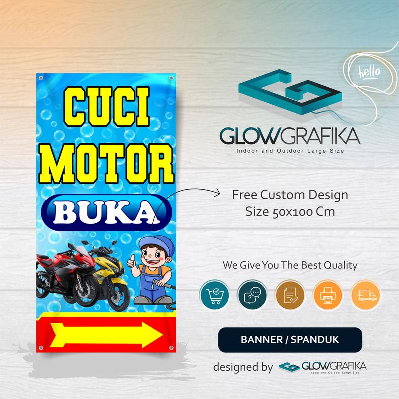 Cetak Spanduk Banner Plang Cuci Motor - Shop | Tokopedia