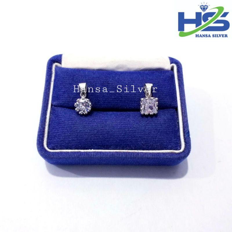 Liontin Perak Asli Silver 925 Lapis Emas Putih Model Desi Kotak - Shop ...