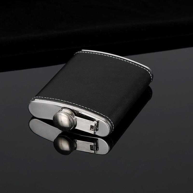 1PCS 6 OZ Portable Stainless Steel Hip Flask PU Leather Meta - TikTok ...