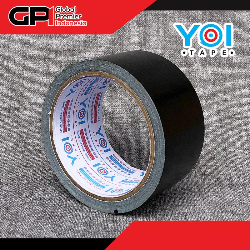 YOI Tape Lakban Isolasi Kain Hitam Abu Cloth Tape Black Silver - Shop ...