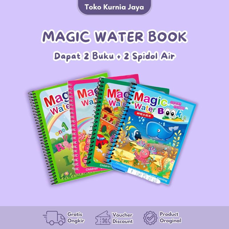 [KJ] Buku Mewarnai Magic Water Book 1+1 dengan Pena Air - Shop | Tokopedia