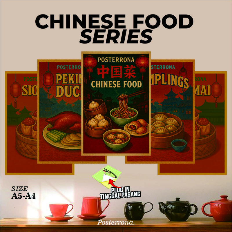 Poster Chinese Food Vintage | Stiker dinding rumah makan kamar - Shop ...