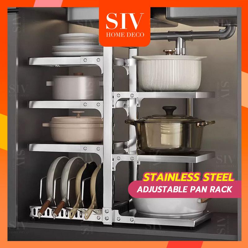 SIV Adjustable Pan Rack Rak Bawah Sinki Rak Letak Barang Dapur - TikTok ...