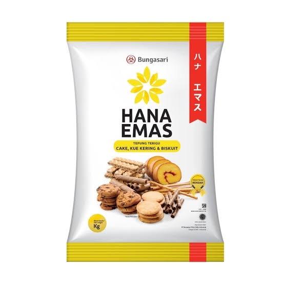 Hana Emas Tepung Terigu Protein Rendah 1Kg untuk Cake Kue dan - Shop ...