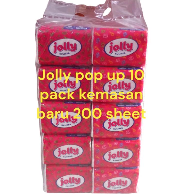 Tissu Jolly pop up 10 pack 200 sheet bentuk kotak kecil,tissue kuliner ...