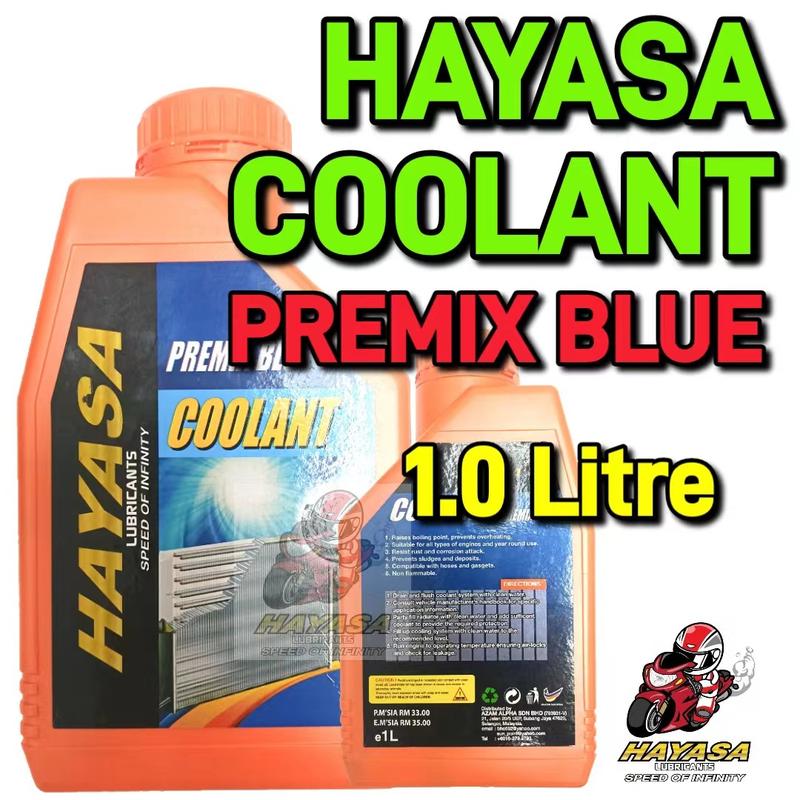 100% ORIGINAL HAYASA COOLANT PREMIX BLUE 1.0 LITRE FOR MOTORCYCLE ...