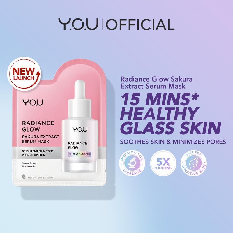 Y.O.U Radiance Glow Sakura Extract Serum Mask 25G | Sakura Extract ...