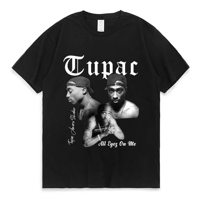 2024 Summer Fashion T-shirt Rapper Tupac Tops Hip Hop Streetwear ...