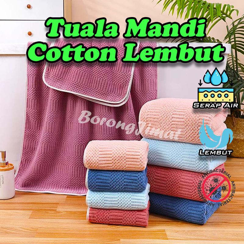 Tuala Mandi Dewasa Serap Air Standard Size 70x140cm 100% Cotton ...