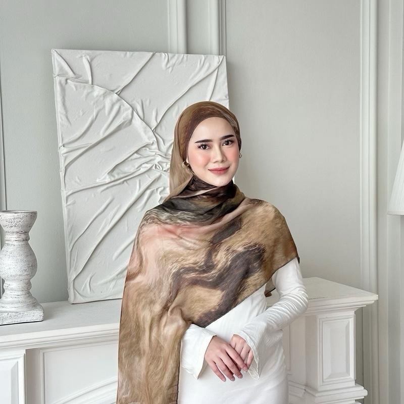 Seraé Luxe Printed Pashmina Cotton Viscose Water Color Airflow Jilbab ...