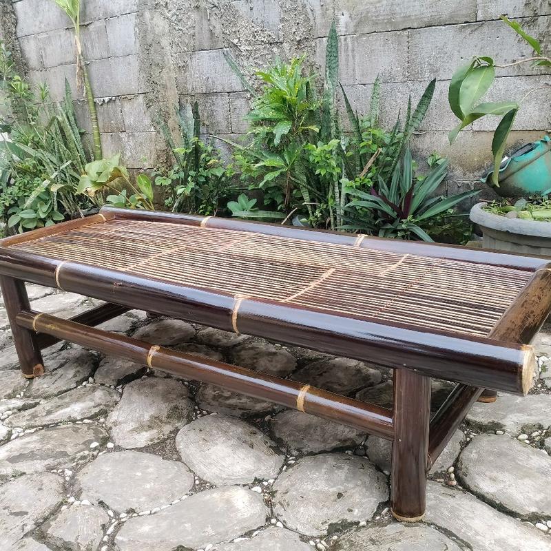 Kursi bambu hitam Bale polos 160cm x 60cm x 35cm - Shop | Tokopedia