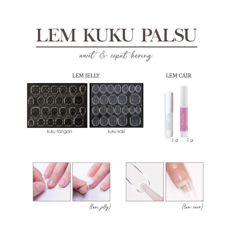 5SET ISI 24PC LEM KUKU FAKE NAILS Art Nail Glue LEM TEMPEL Stiker ...