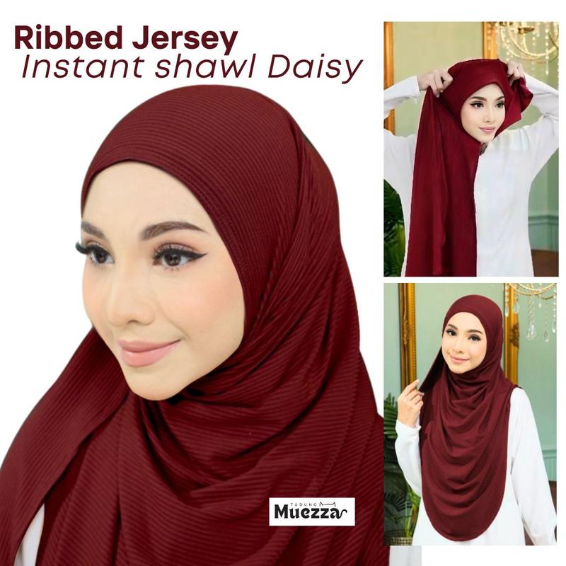 HIJAB SHAWL INSTANT DAISY PREMIUM RIBBED JERSEY IRONLESS SLI - TikTok ...