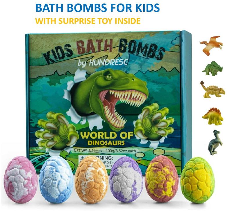Bath Bombs (Set of 6) For Kids with Surprise Toys Inside Organic ...
