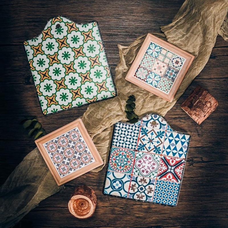 Table Matters - 4PCS Peranakan Coaster Set (Pot and Cup Coasters ...