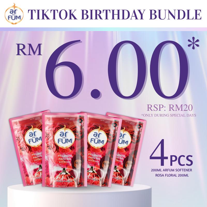 [Birthday Bundle] Arfum - 4 Packs Arfum Softener 200ml (800ml) - TikTok ...