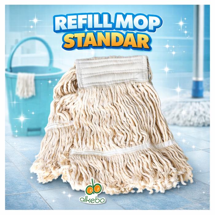 Jual Kain Refill Mop Pel Putih Katun Tebal Universal Alat Pembersih ...