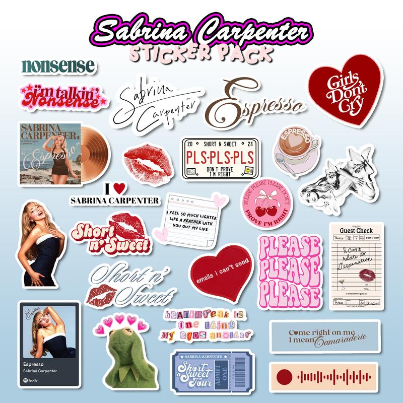 24pcs Stiker SABRINA CARPENTER Sticker Pack | Celebrity Sticker ...