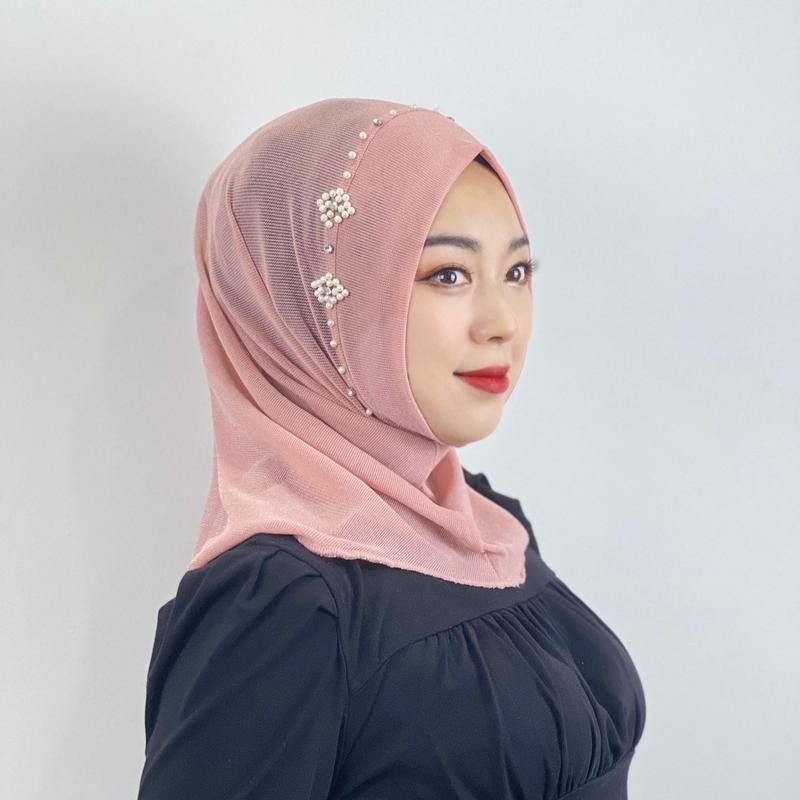 Tudung muslimah Zaynab untuk wanita, topi bertatah dengan manik ...