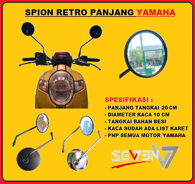 SPION RETRO PANJANG YAMAHA FAZZIO FINO MIO SEVEN HITAM CROM Accessories ...