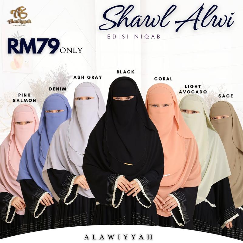 SHAWL ALWI EDISI NIQAB MUSLIMAH - TikTok Shop Malaysia