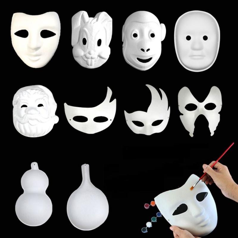 Craft Paintable DIY Hand-Painted Mask Handmade White Masquerade ...