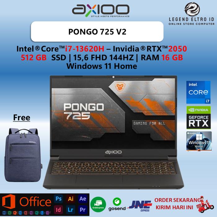 Promo Laptop AXIOO PONGO 725 V2 I7 13620H RTX2050 4GB/ 16GB 512GB W11 ...