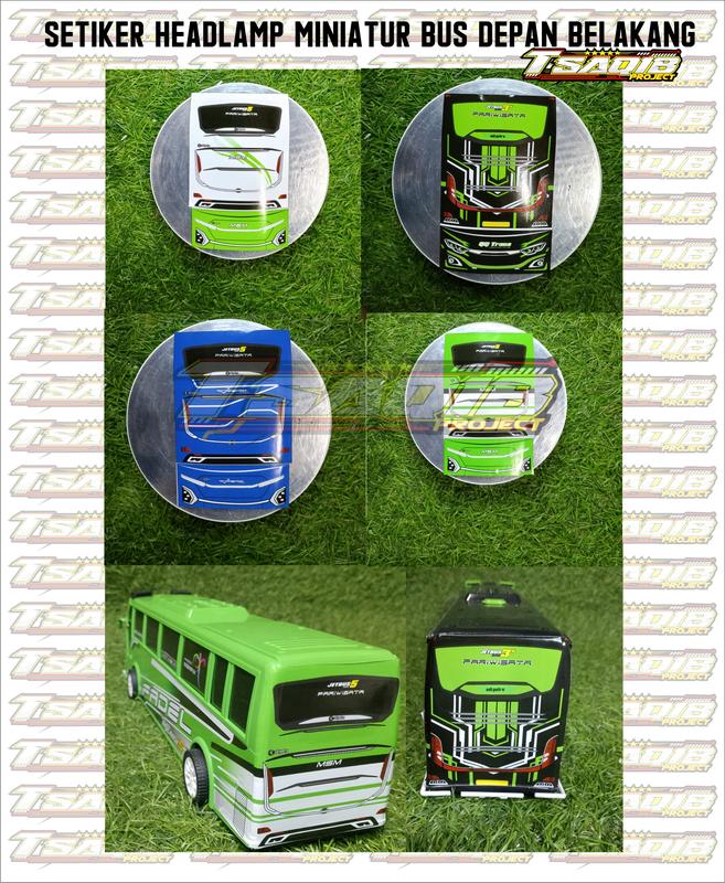 STIKER HEADLAMP MINIATUR BUS DEPAN BELAKANG TINGGAL PASANG Setiker ...