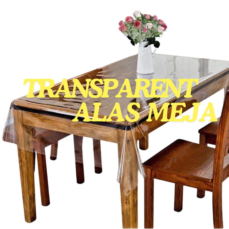Alas Meja PVC Transparent Plastic / Lapik Meja Warna Putih Kalis ...