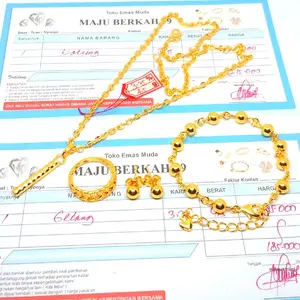 Gelang tangan terbaru motif daun emas muda 4,5gr anti luntur dapat ...