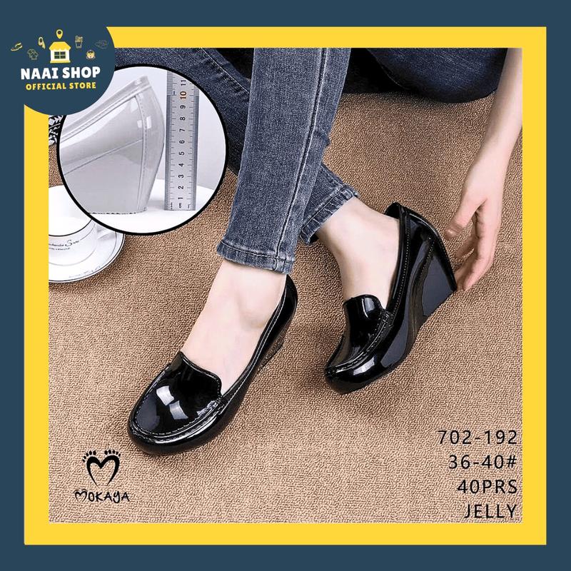 Sepatu Jelly Wedges Wanita 7 CM Sepatu Kerja Wanita Mokaya 702 - Shop | Tokopedia