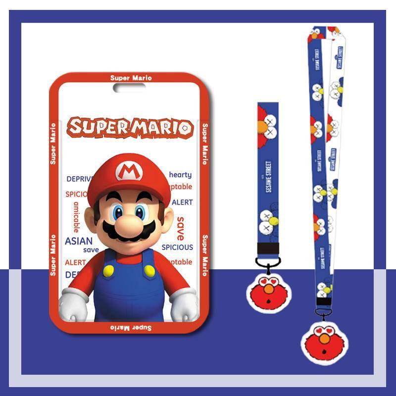 Carton Mario Card Case with Hanging Cord Cute Certificate Emblem ...