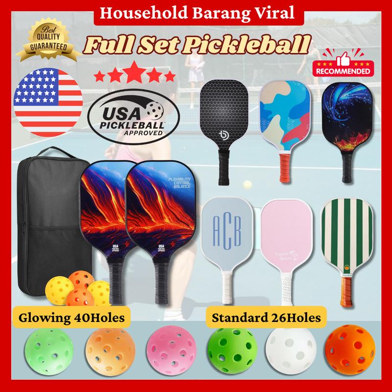 FULL SET Pickleball Rackets Fiberglass Surface for Beginner ...