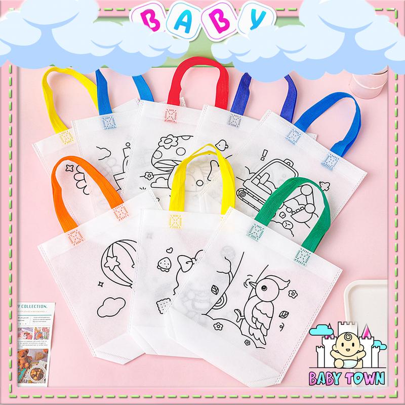 DIY Cute Cartoon Doodle Bag Children Creative Non-woven Tote - TikTok ...