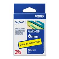 Promo BROTHER Label Tape TZE 611 6mm Black On Yellow - Kota Surabaya ...