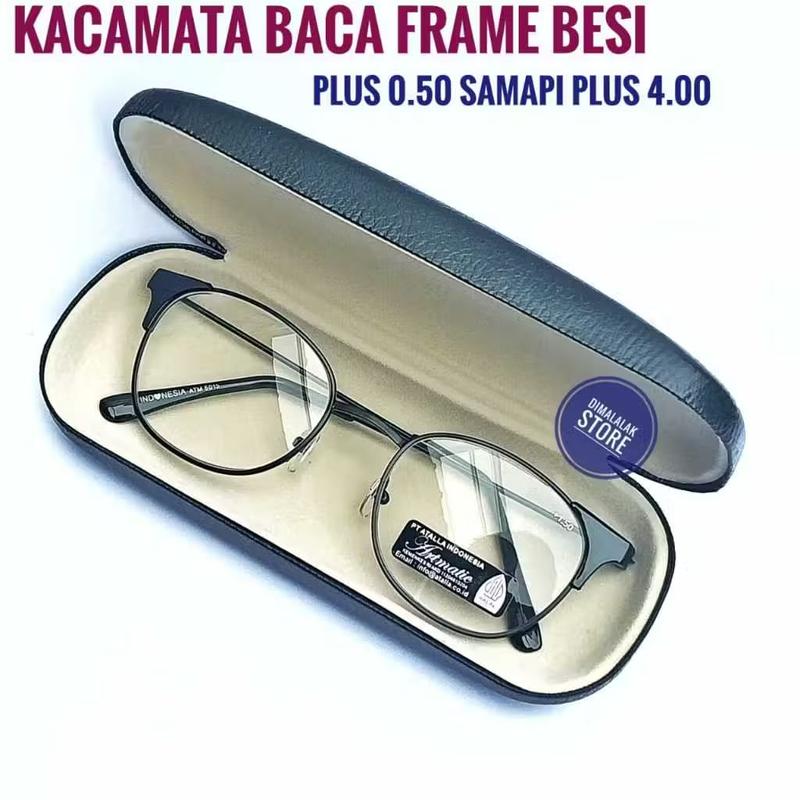 KACAMATA BACA FRAME BESI MODEL OVAL UNTUK RABUN DEKAT PLUS 0.50 - Shop ...