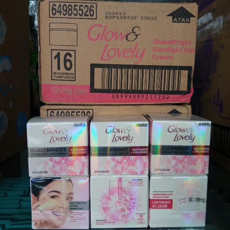 Glow & Lovely glass bright ultralight gel cream 30 gram dan 50 gram ...
