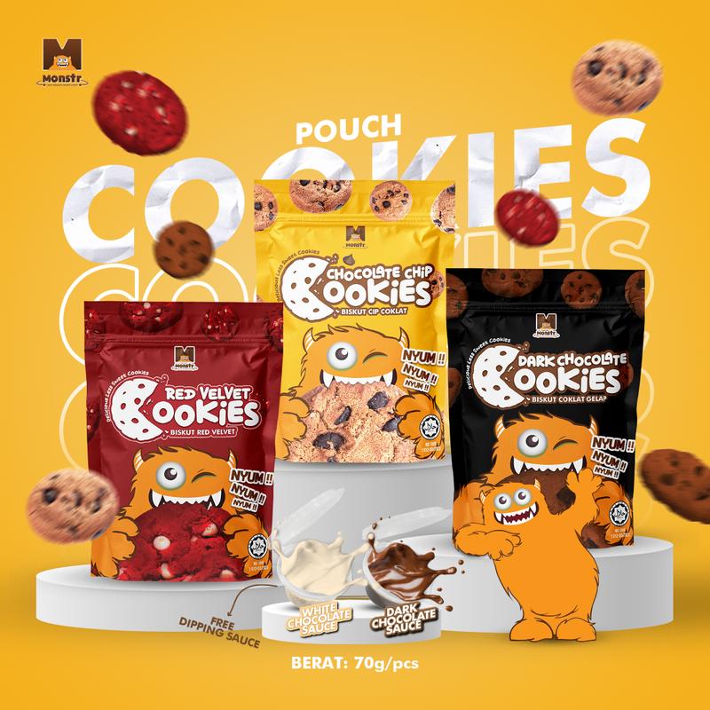 MONSTR Combo Cookies Pouch 70g Free Dip Sauce Food - TikTok Shop Malaysia